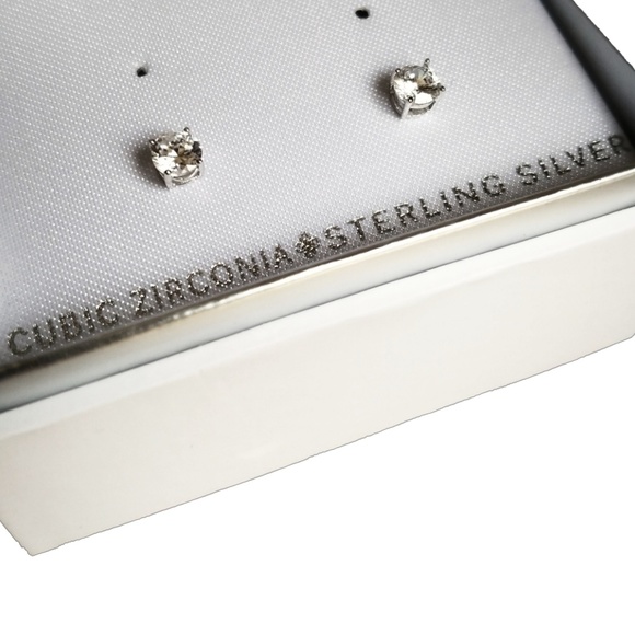 PRIMROSE | Jewelry | 5mm Round Cut Sterling Silver Stud Earrings | Poshmark